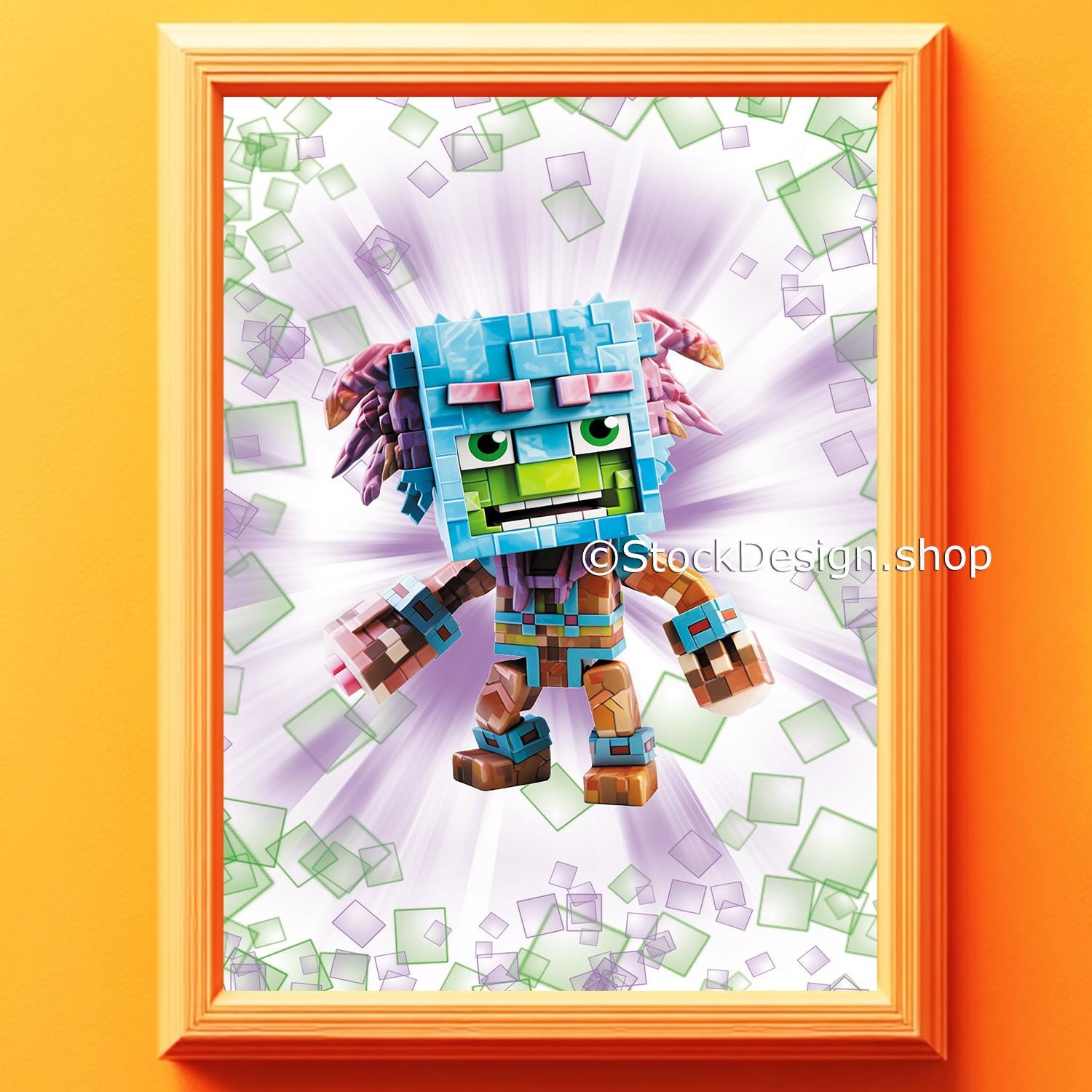 Minecraft-themed Monsters Pixel Art Prints, Kids Room Decor (PDF) - Etsy