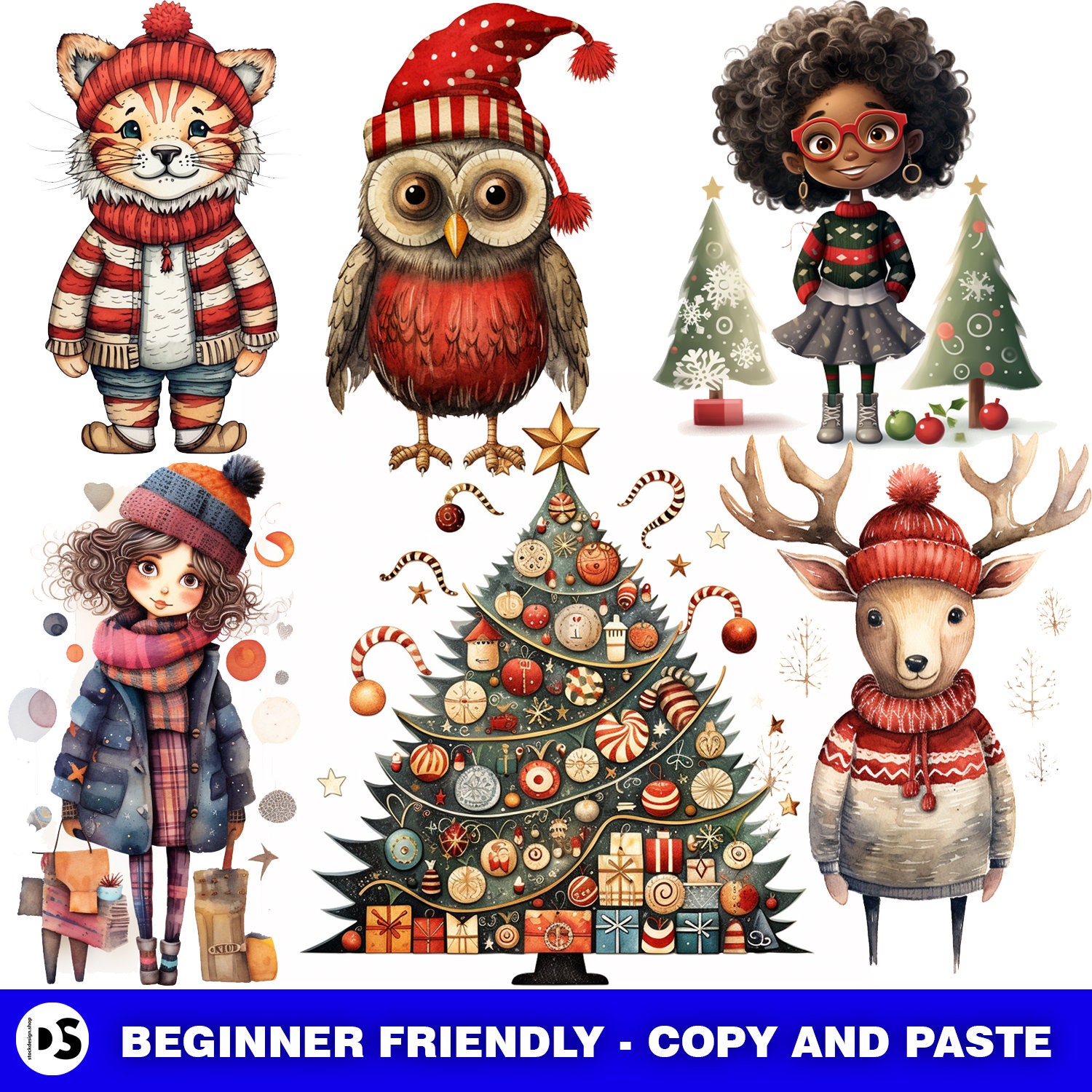 50 Midjourney Prompt for Christmas Whimsical Clipart Free Png Tshirt ...