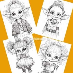 Goblin Girls Coloring Book, 35 Printable Pages (PDF Download - Etsy