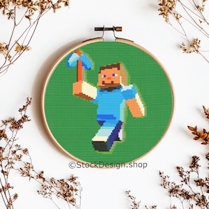 Minecraft-themed Cross Stitch Pattern PDF Files Instant Download Pixel ...