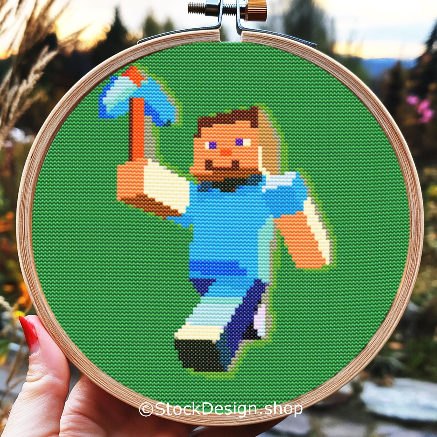 Minecraft-themed Cross Stitch Pattern PDF Files Instant Download Pixel ...