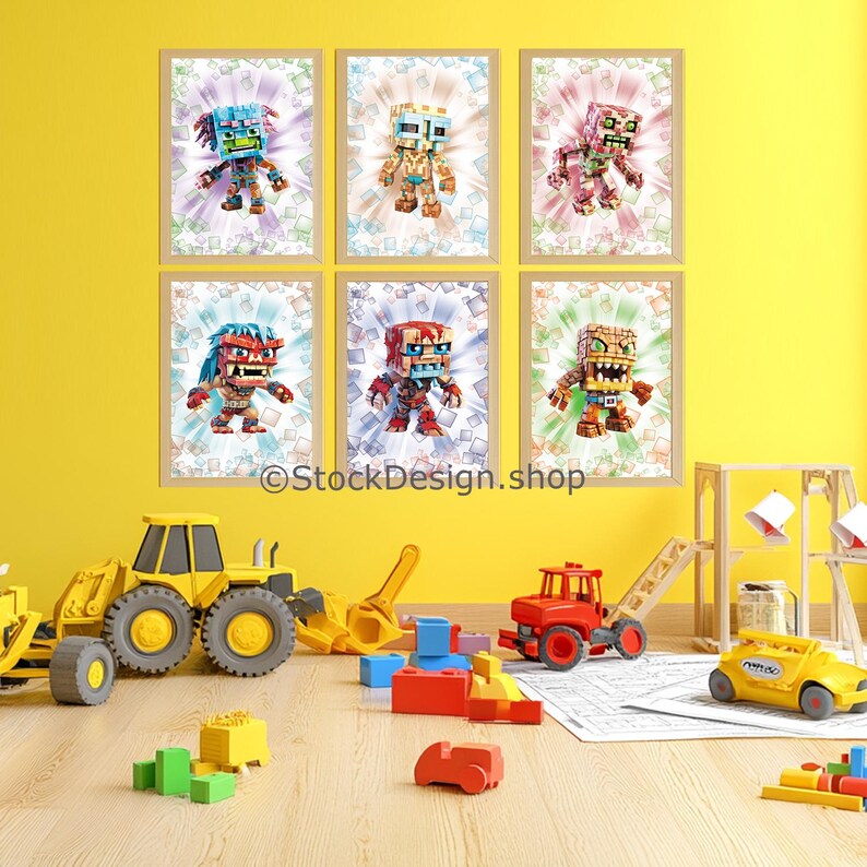 10 Minecraft-themed Monsters Printable Files Minecrafter Monster ...