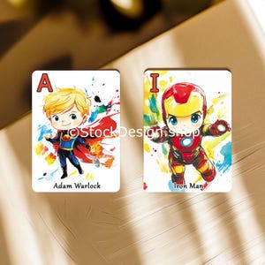 Cute Superheroes Alphabet Сards for Kids ABC Posters Printable Alphabet ...