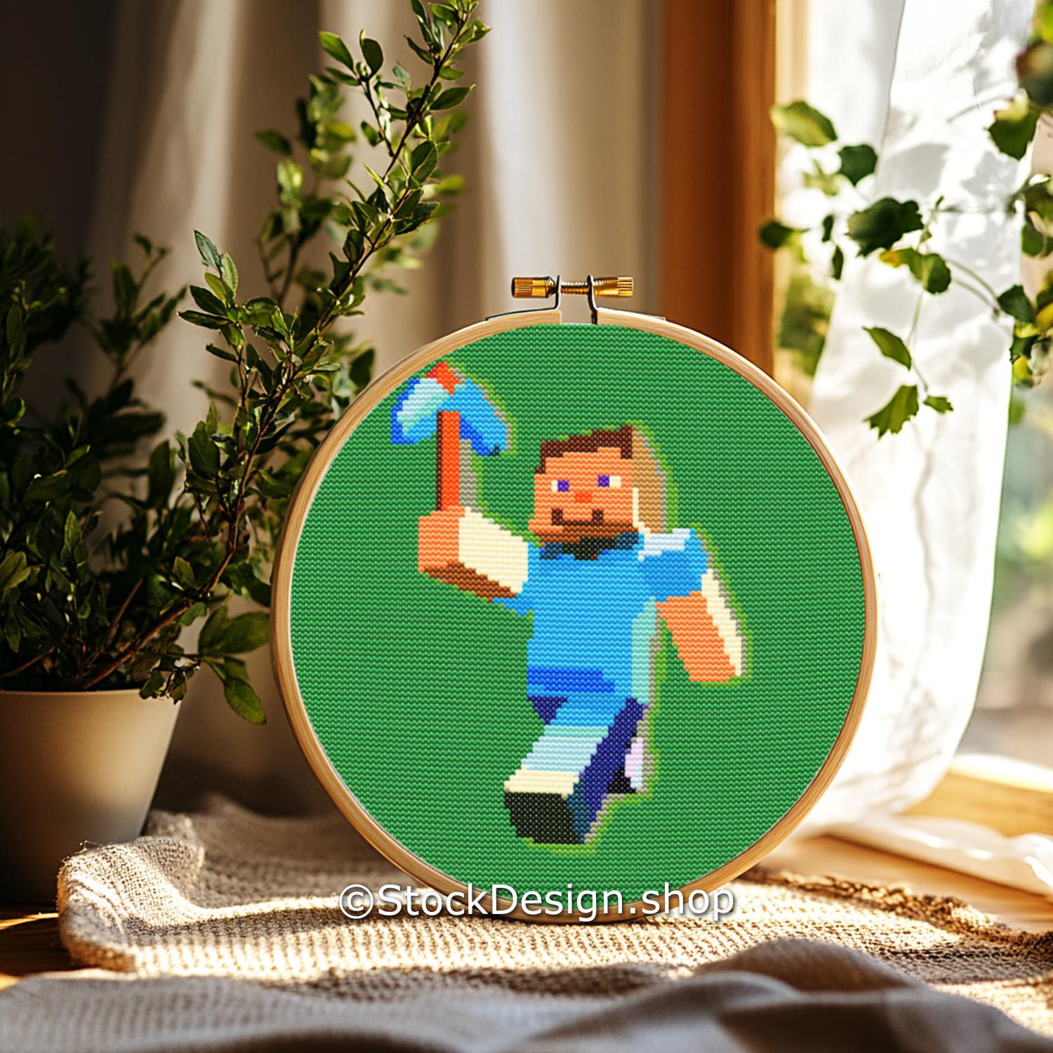 Minecraft-themed Cross Stitch Pattern PDF Files Instant Download Pixel ...