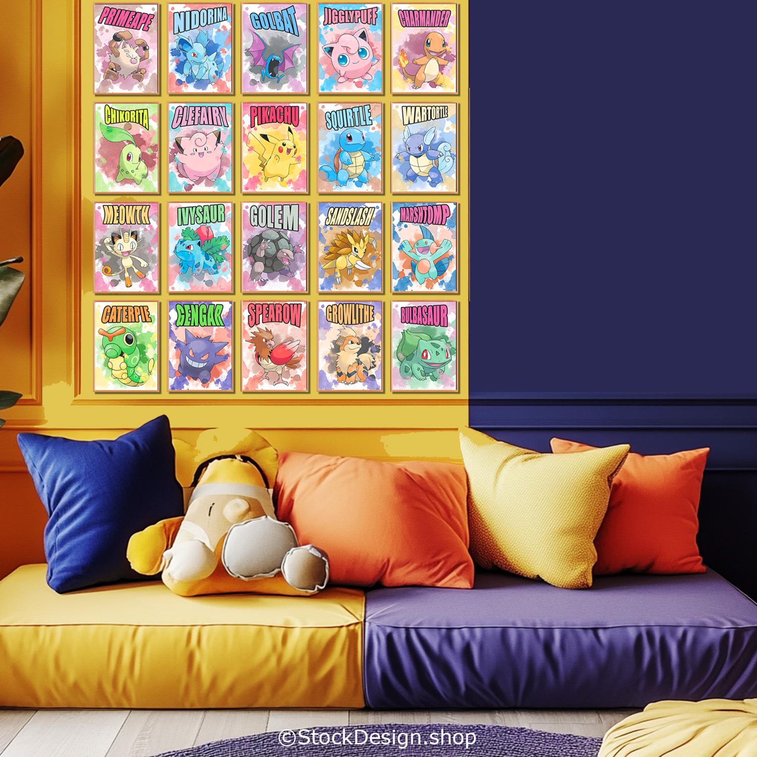 Set of 20 Pokemon Printable Watercolor Posters, Pokemon Pictures ...