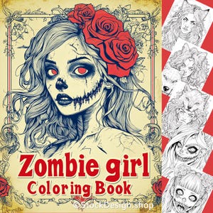 Zombie Girls Coloring Book: 70 Printable Halloween Pages PDF - Etsy