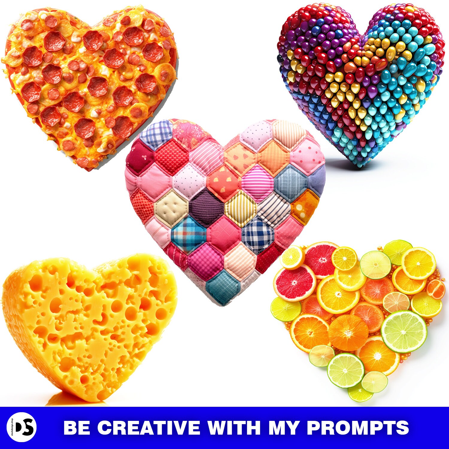 80 Midjourney Prompt for Valentine's Day Heart Clipart - Etsy