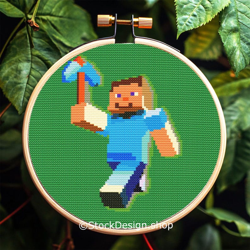 Minecraft-themed Cross Stitch Pattern PDF Files Instant Download Pixel ...