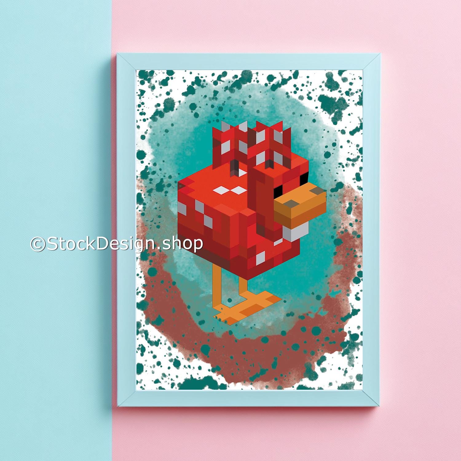 10 Minecraft-themed Friendly Animals Printable Files: Wall Decor for ...