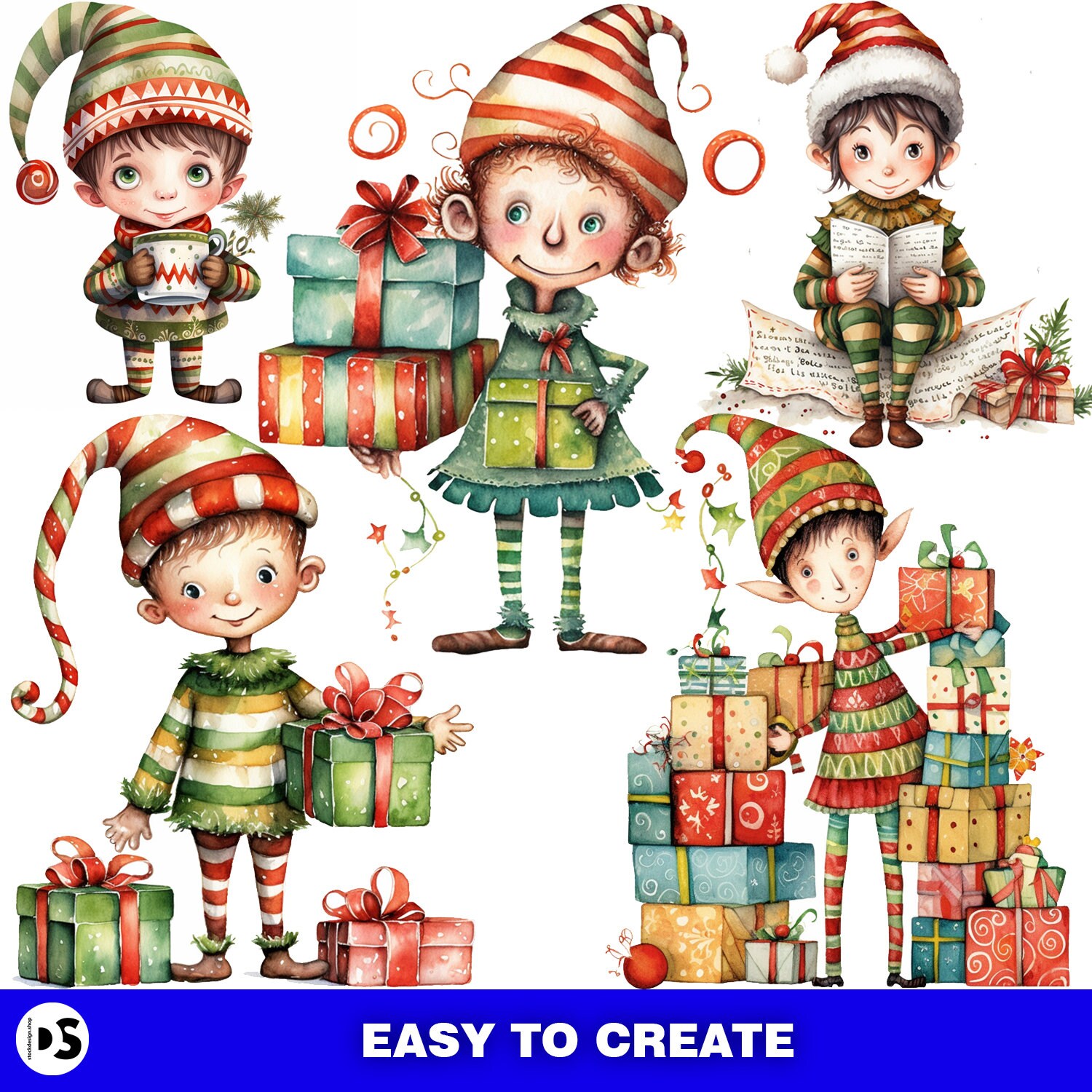 50 Midjourney Prompt for Christmas Whimsical Clipart Free Png Tshirt ...