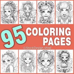 Hippy Fairy Coloring Book, 95 Printable Pages (PDF) - Etsy