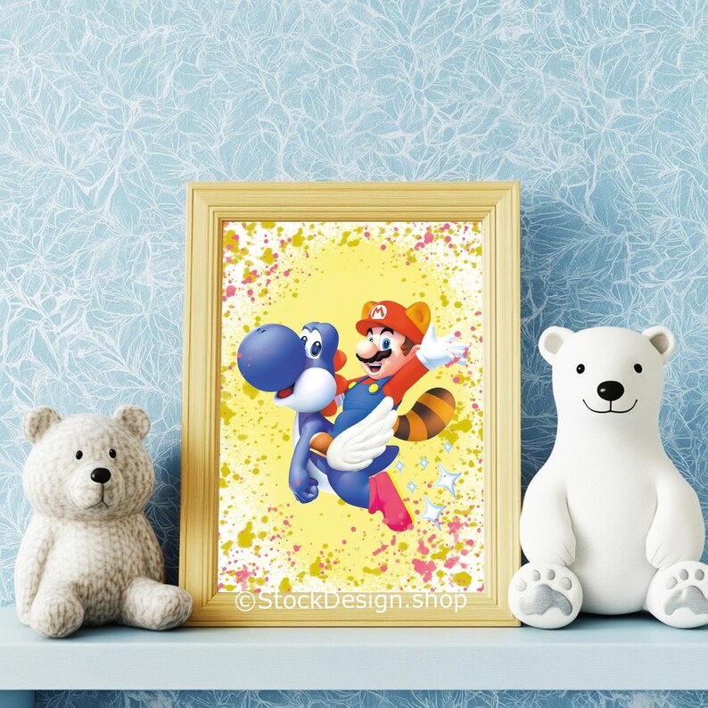 Super Mario Watercolor Art Prints: Kids Room Decor Digital Download ...