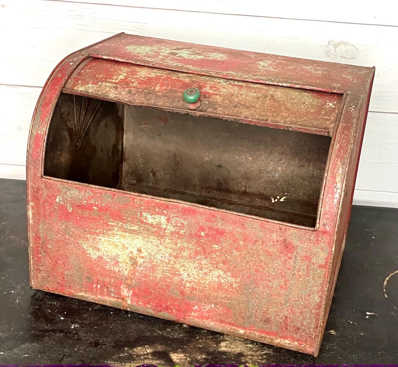 Antique Metal Bread Box - Etsy