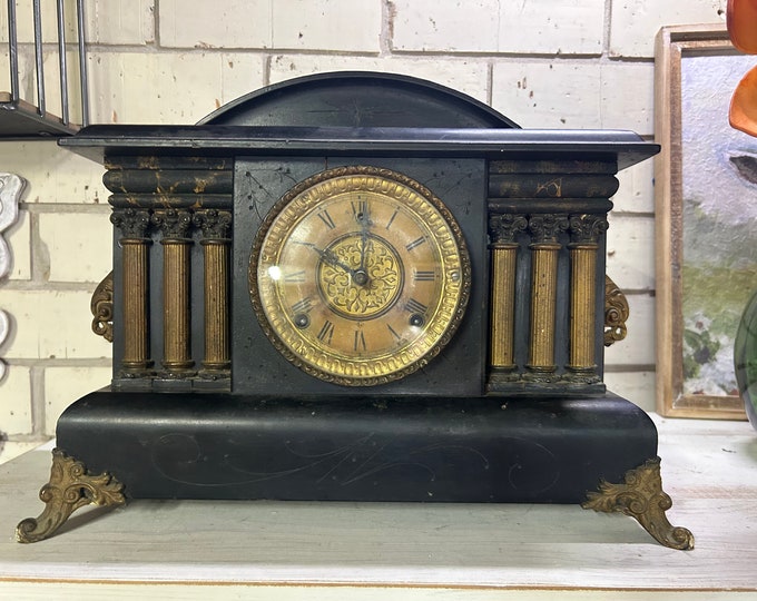 Antique WM.L Gilbert Mantel Clock - Etsy