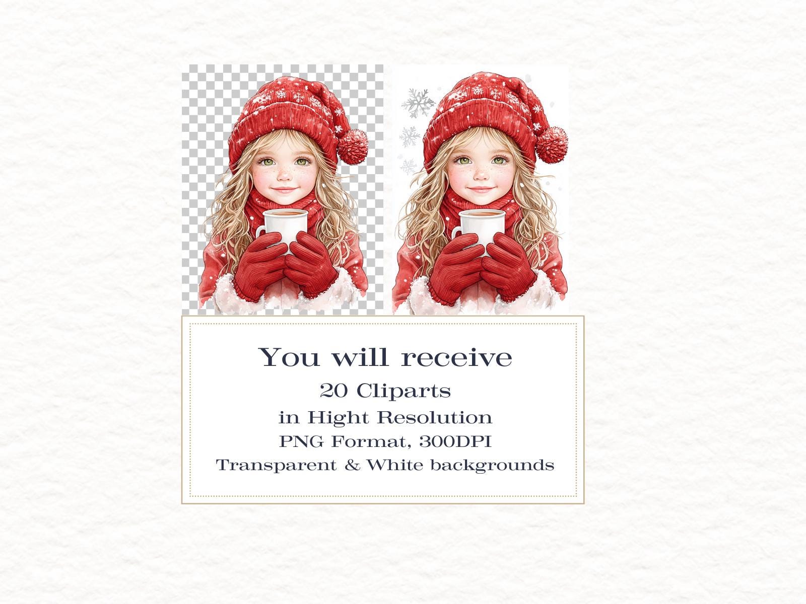 20 Cozy Winter Girl Cliparts Illustrations Winter Holiday Clip Art ...