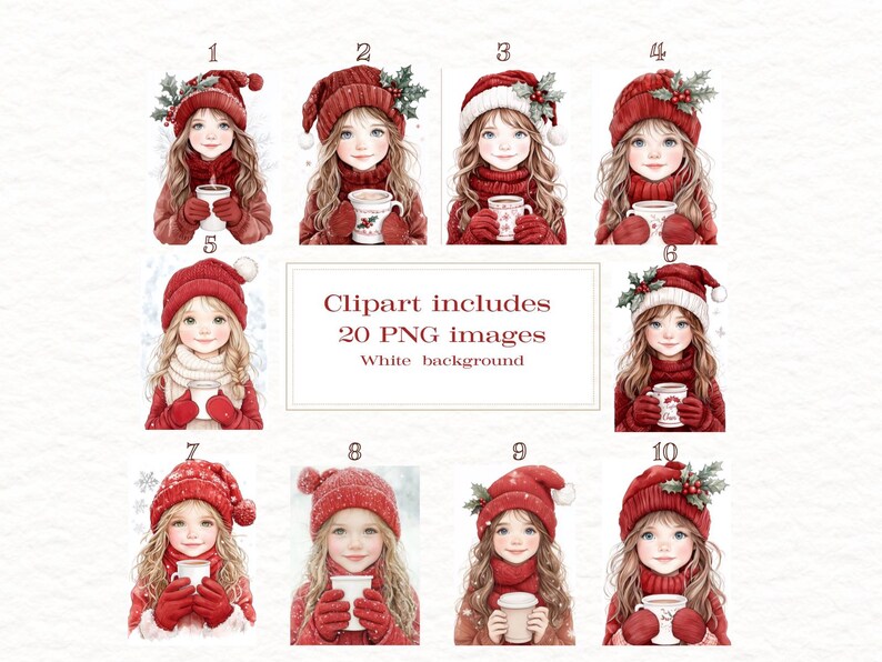 20 Cozy Winter Girl Cliparts Illustrations Winter Holiday Clip Art ...