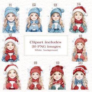 20 Cozy Winter Girl Cliparts Illustrations Winter Holiday Clip Art ...