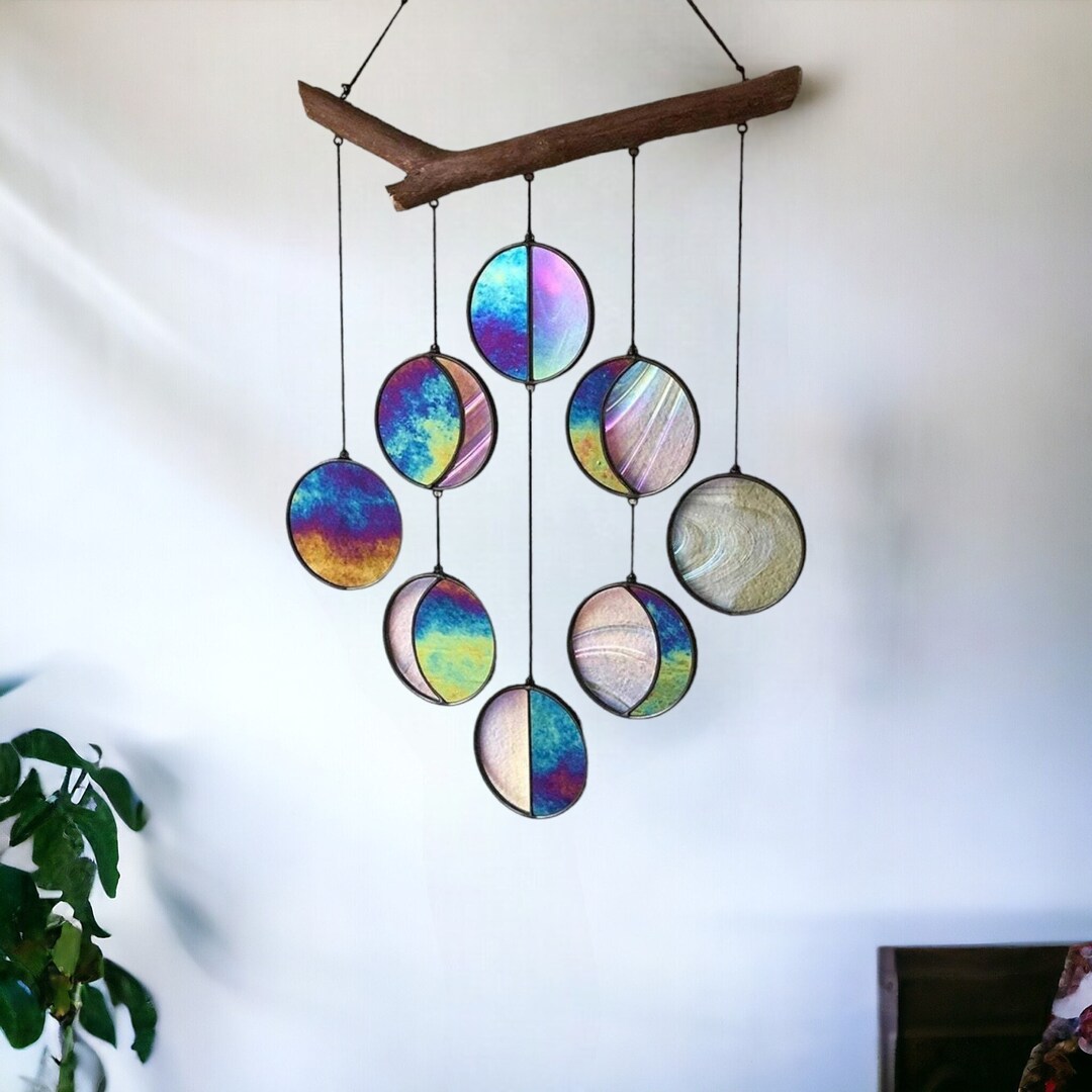 Moon Wind Chime, Wall Decoration, Moon Phase Decoration, Acrylic ...