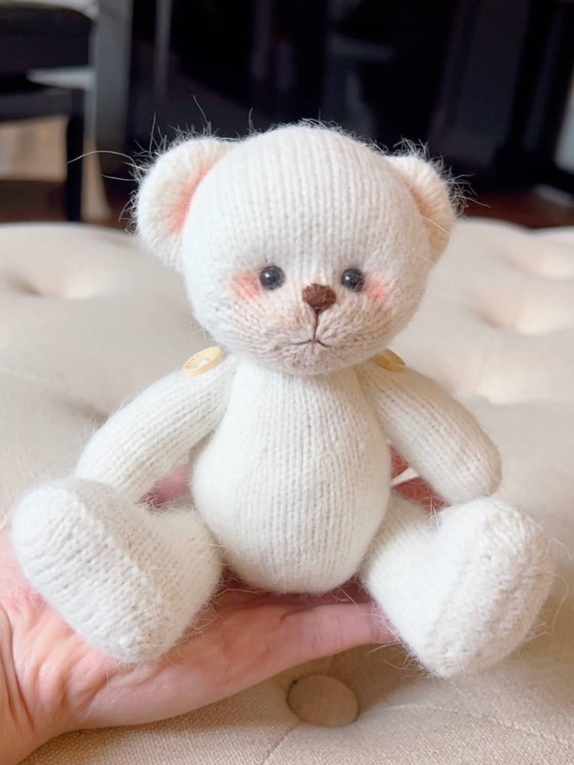 Handmade Knitted Bear Toy: Alpaca Wool Stuffed Animal With Removable ...
