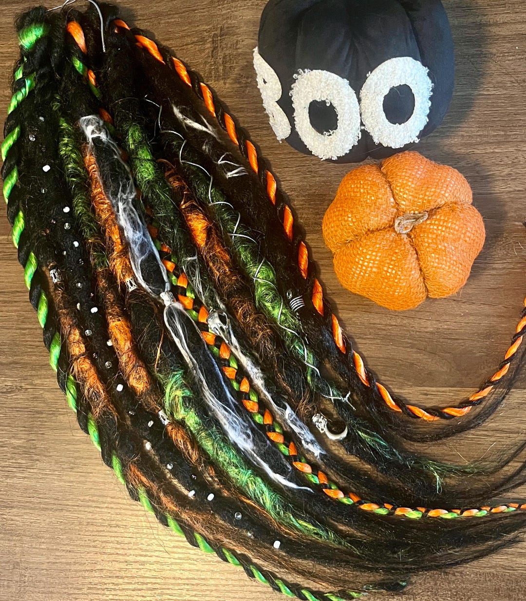 Neon Web – 12 Single Ended Halloween Synthetic Dreadlock Accent Set ...
