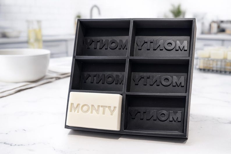 Custom Personalized Name or Logo Soap Mold • 4.8 Oz Bar • 1, 2, 4 or 6 ...
