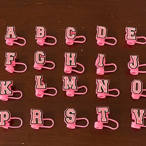 Letter Straw Topper in Silicone - Customizable Drink Accessory - Fits ...