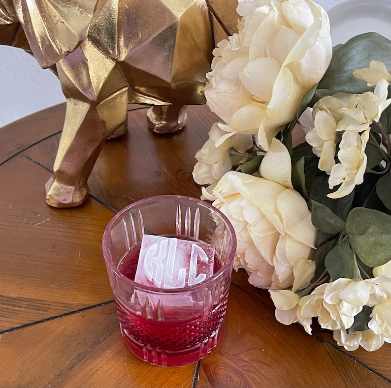 Custom Monogram Ice Cube Molds | Personalized Silicone Ice Trays | 1-6 ...