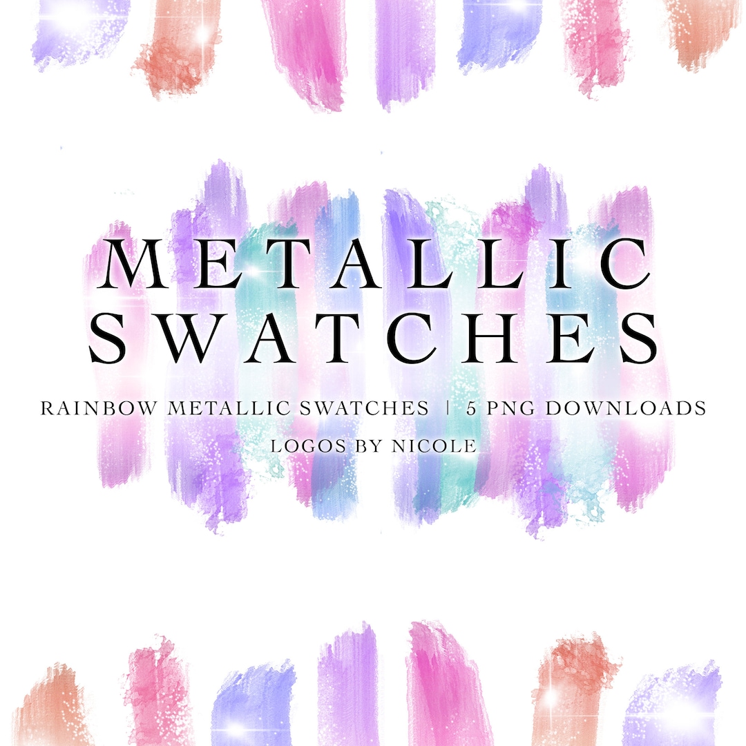 Rainbow Metallic Swatches Paint Nail & Makeup Swatches - Etsy