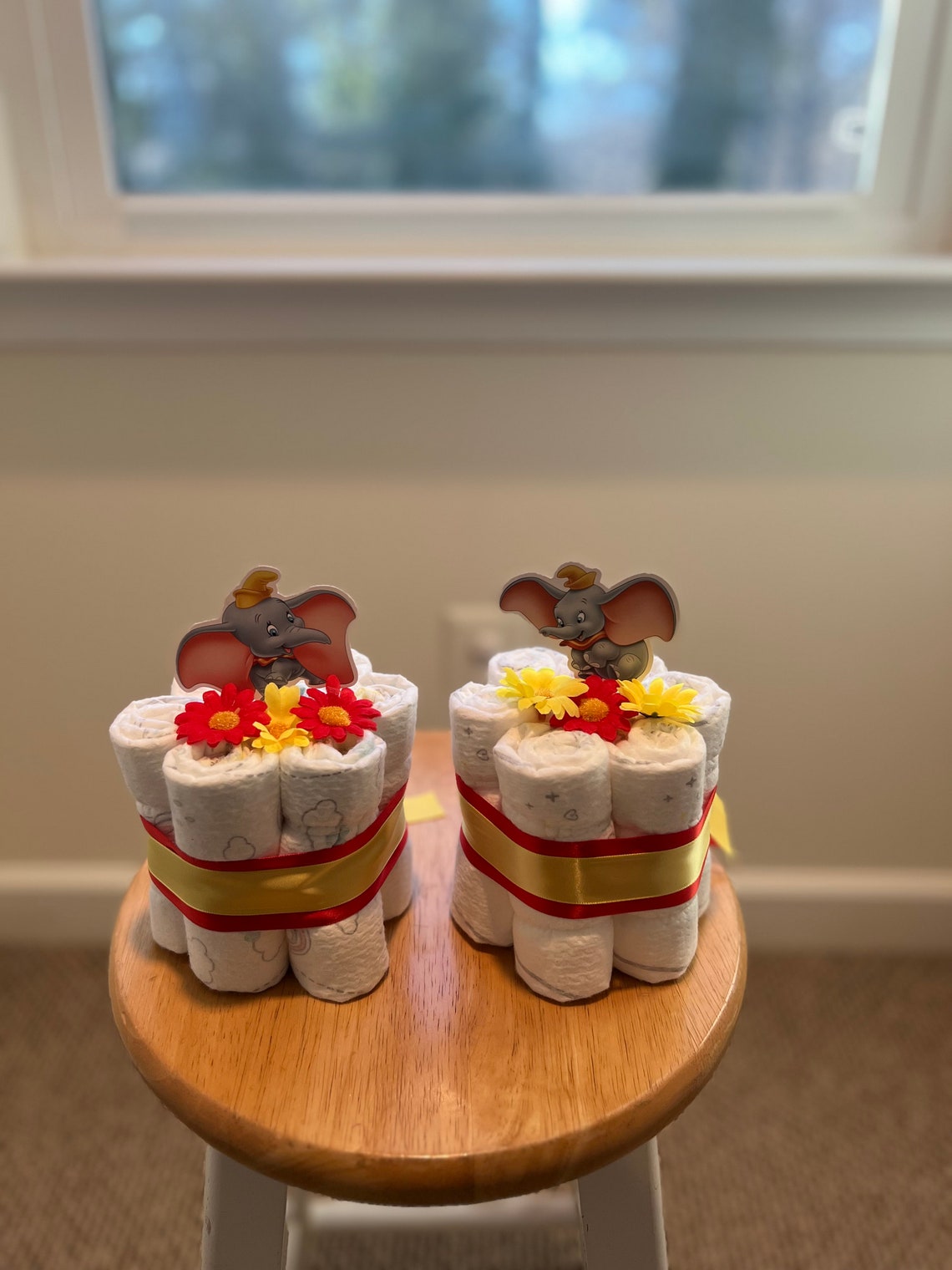 Elephant Diaper Cake, Dumbo Diaper Cake , Mini Diaper Cakes, Baby ...