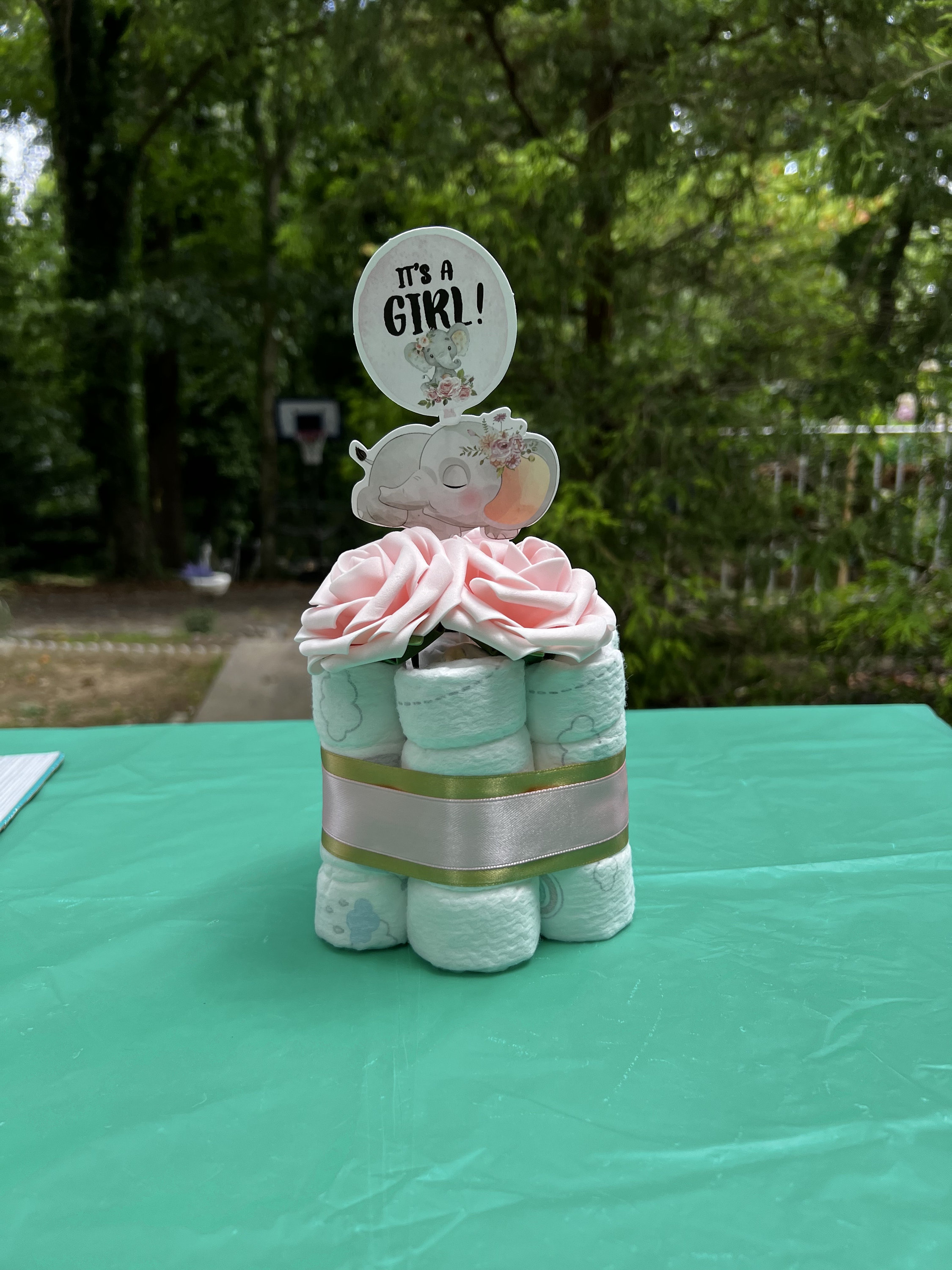 Elephant Diaper Cake, It’s a Girl Diaper Cake , Mini Diaper Cakes, Baby ...