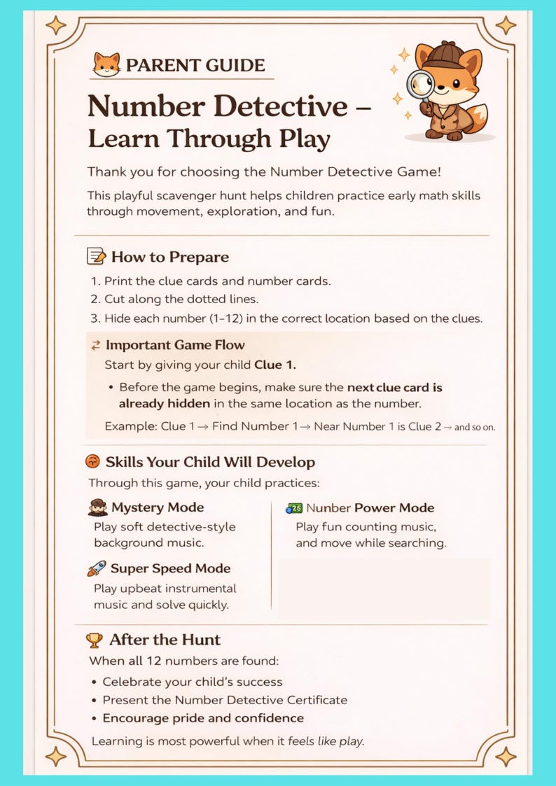 Number Scavenger Hunt Printable - Etsy
