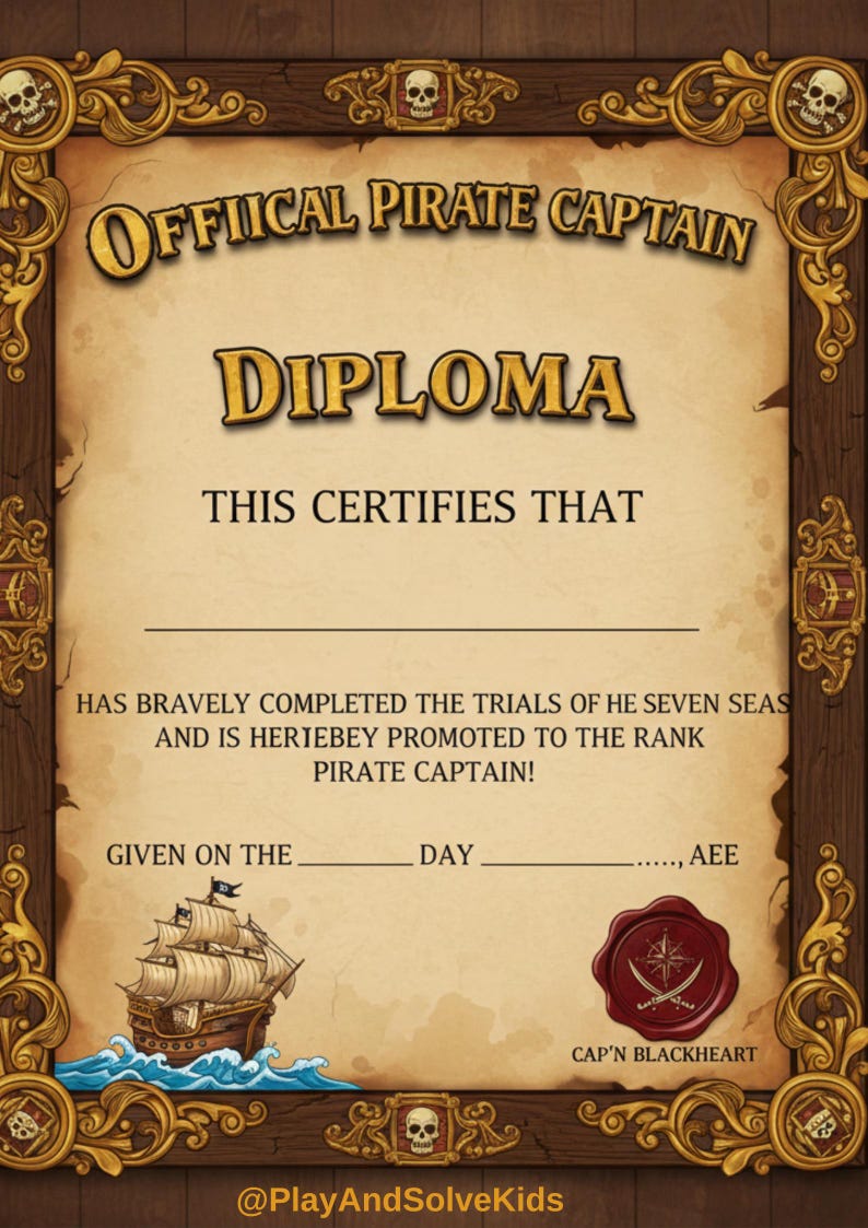 Pirate Treasure Scavenger Hunt Printable - Etsy