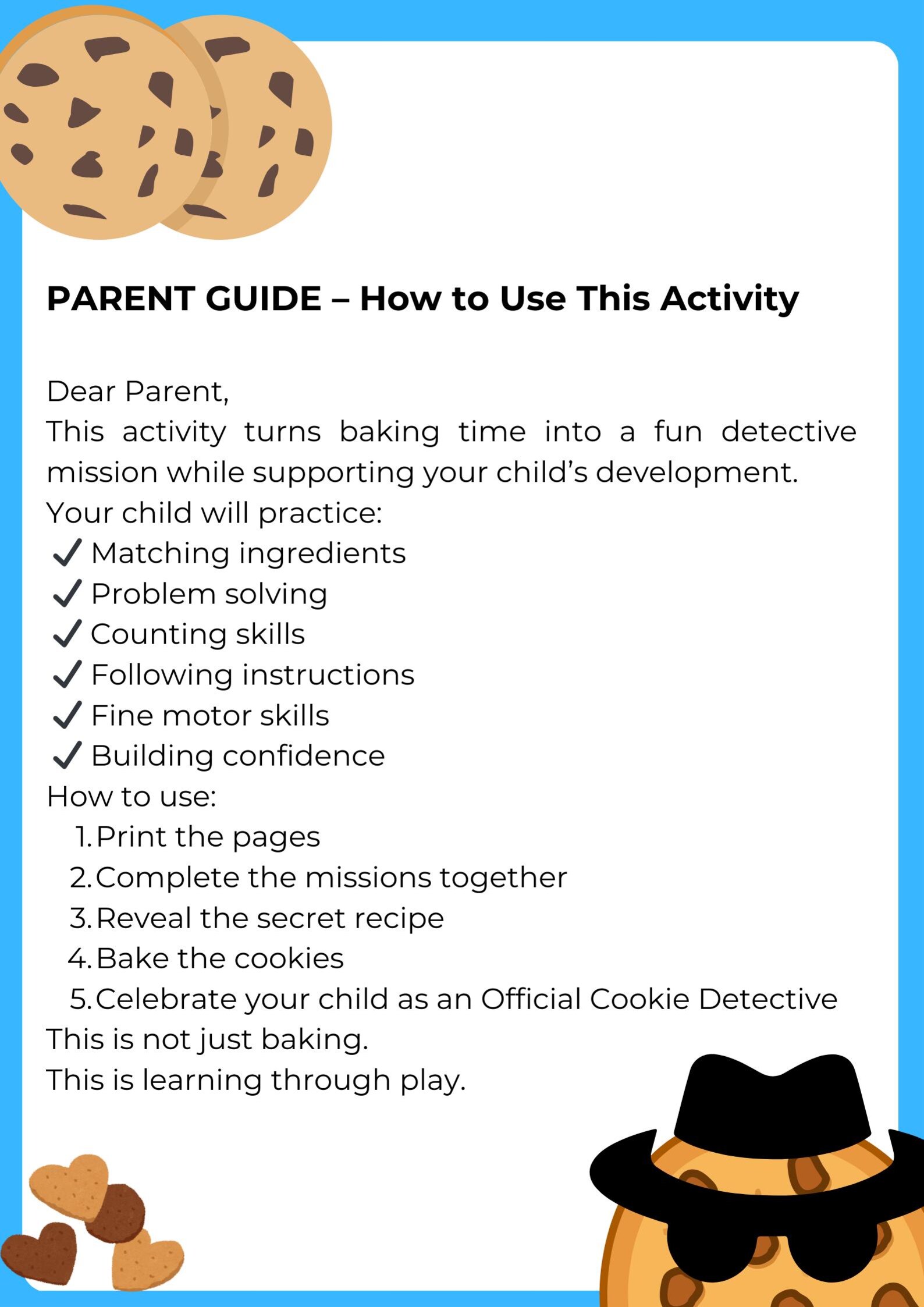 Cookie Detective Printable - Etsy