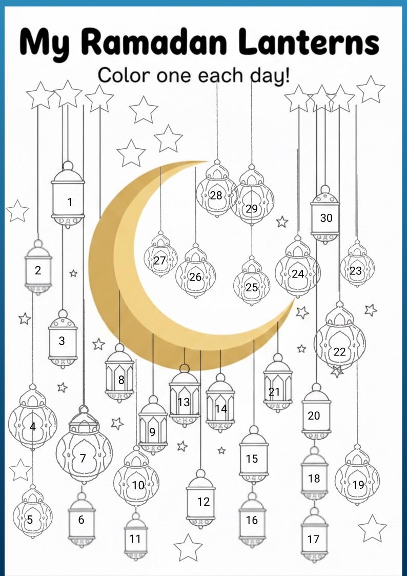 Ramadan Kids Tracker Printable Good Deeds Chart Islamic Prayer Eid ...
