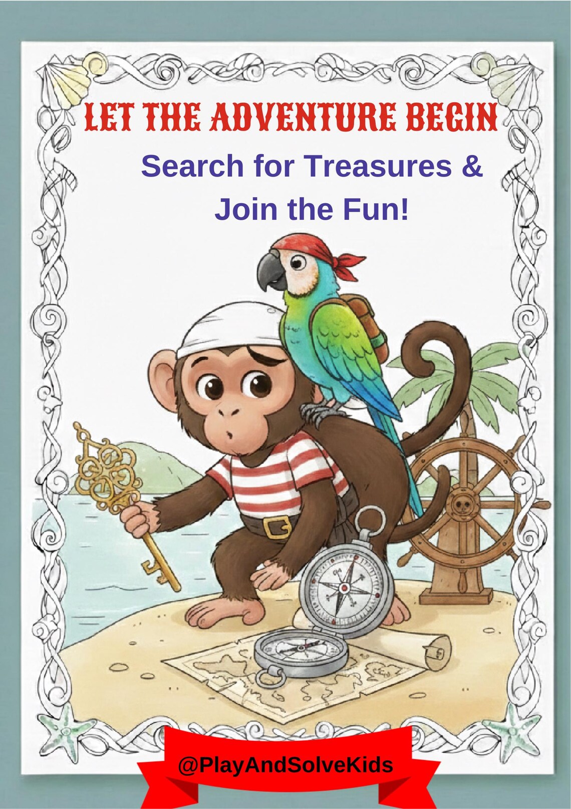 Pirate Scavenger Hunt Coloring Kit: 7 Day Tooth Brushing Reward Chart ...