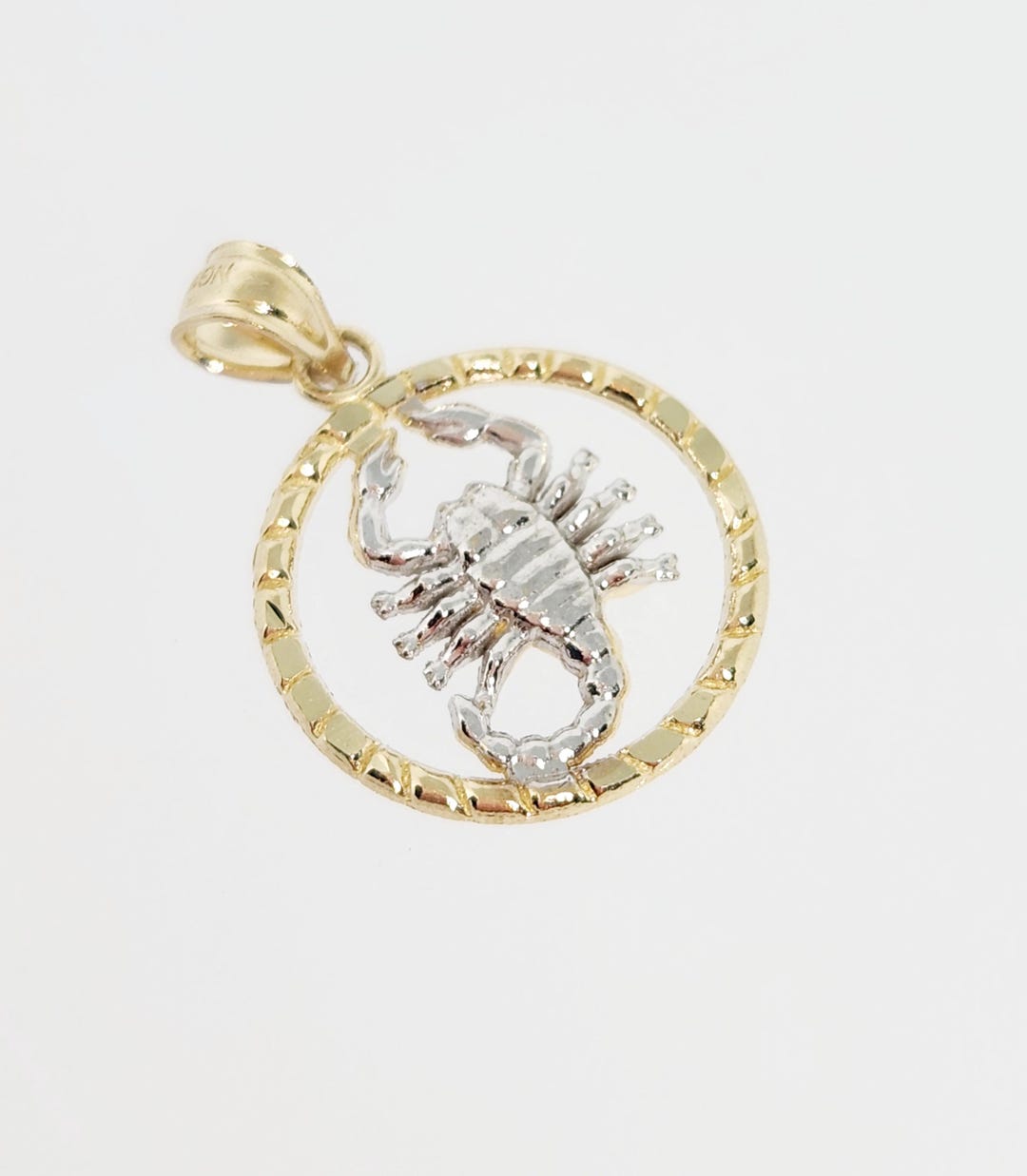 10K Two-toned Gold Scorpion Charm, White Gold Scorpion Charm, Gold ...