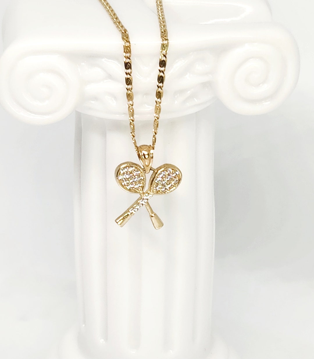 10K Real Gold Tennis Racket, Gold Tennis Charm, Gold Sport Charm, Gold ...