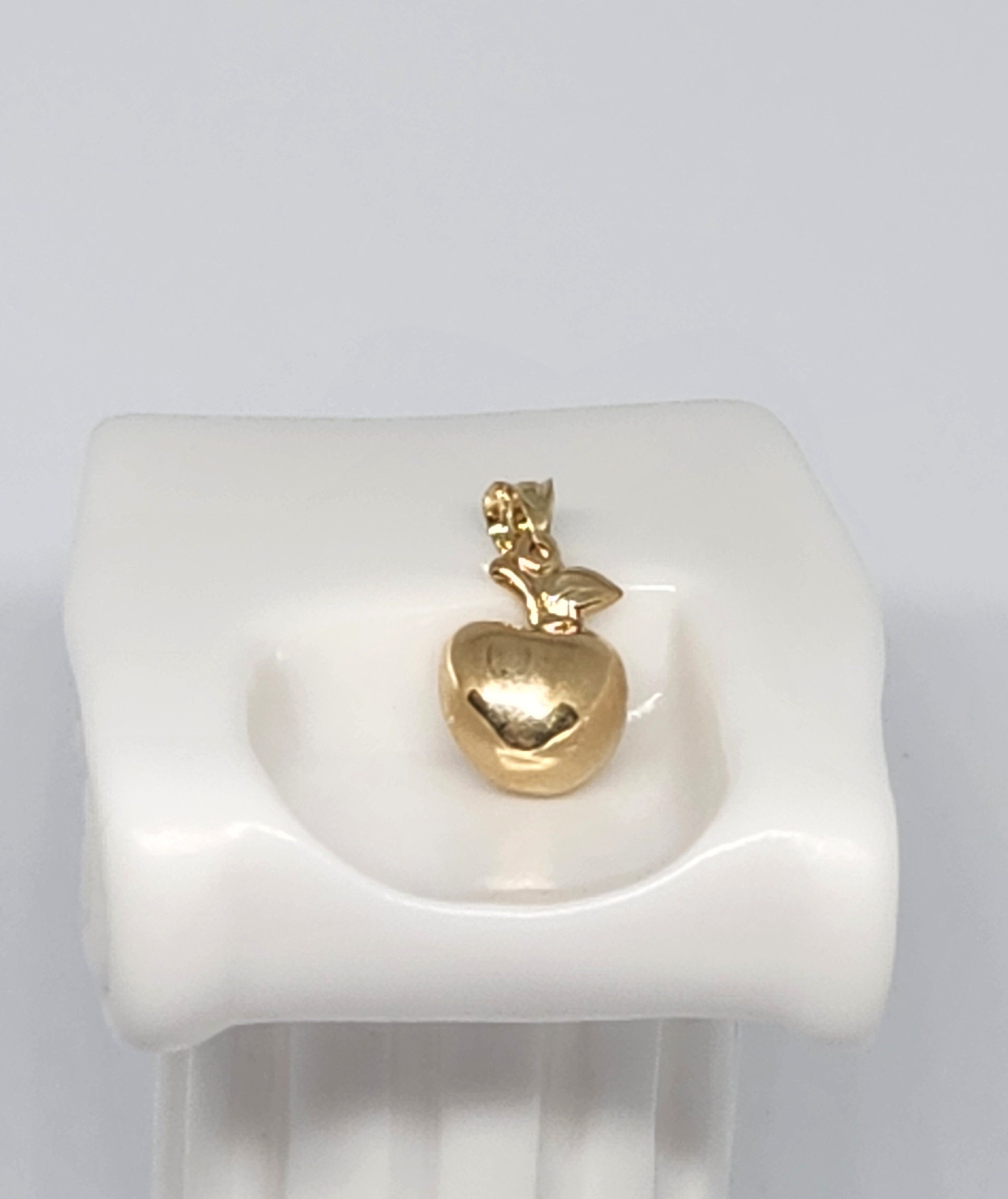 10K Real Gold Apple Charm, Puffy Charm, 3D Apple, Dainty Charm, Apple ...