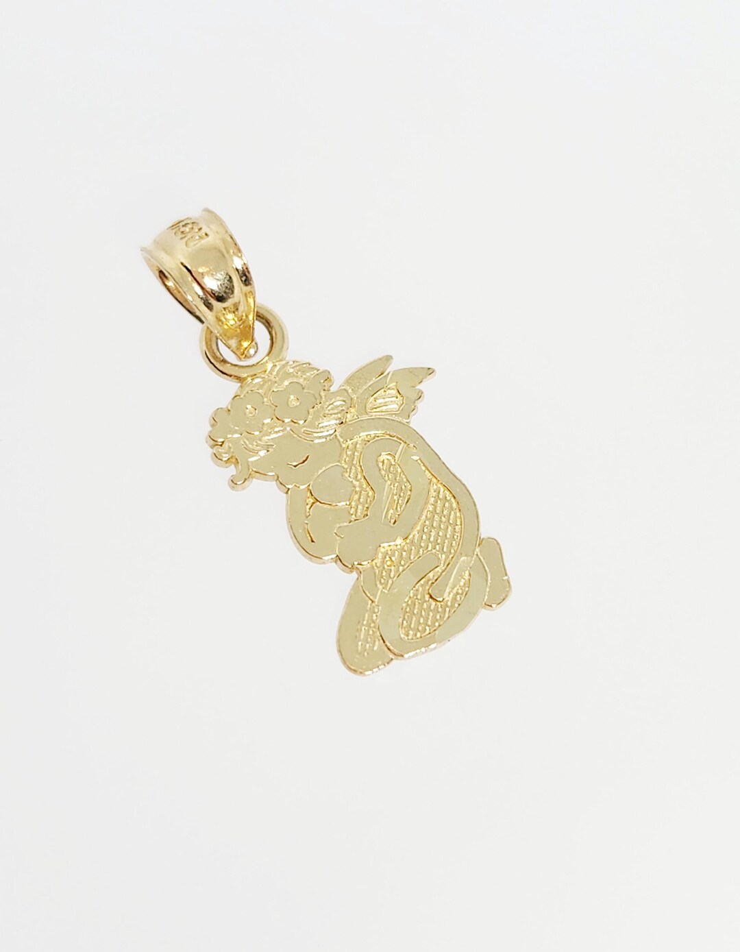 10K Yellow Gold Angel Charm, Two-sided Angel, Golden Angel Charm, Gift ...