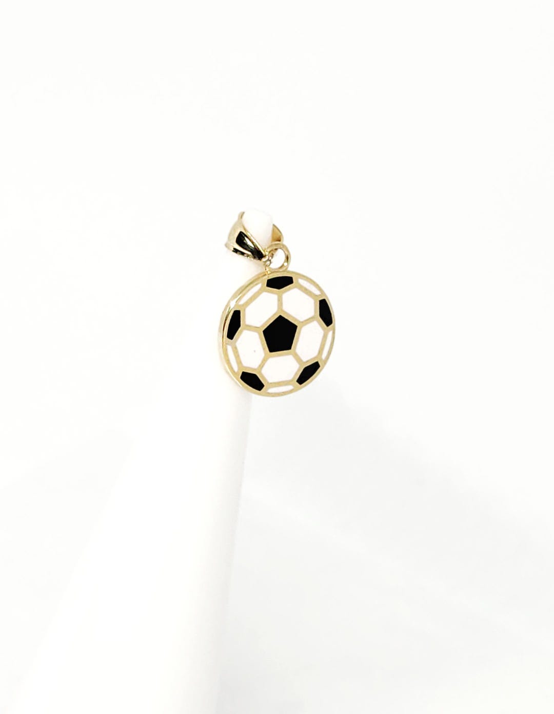 10K Real Gold Ball, Gold Soccer Ball Charm, Gold Enamel Ball, Gold ...