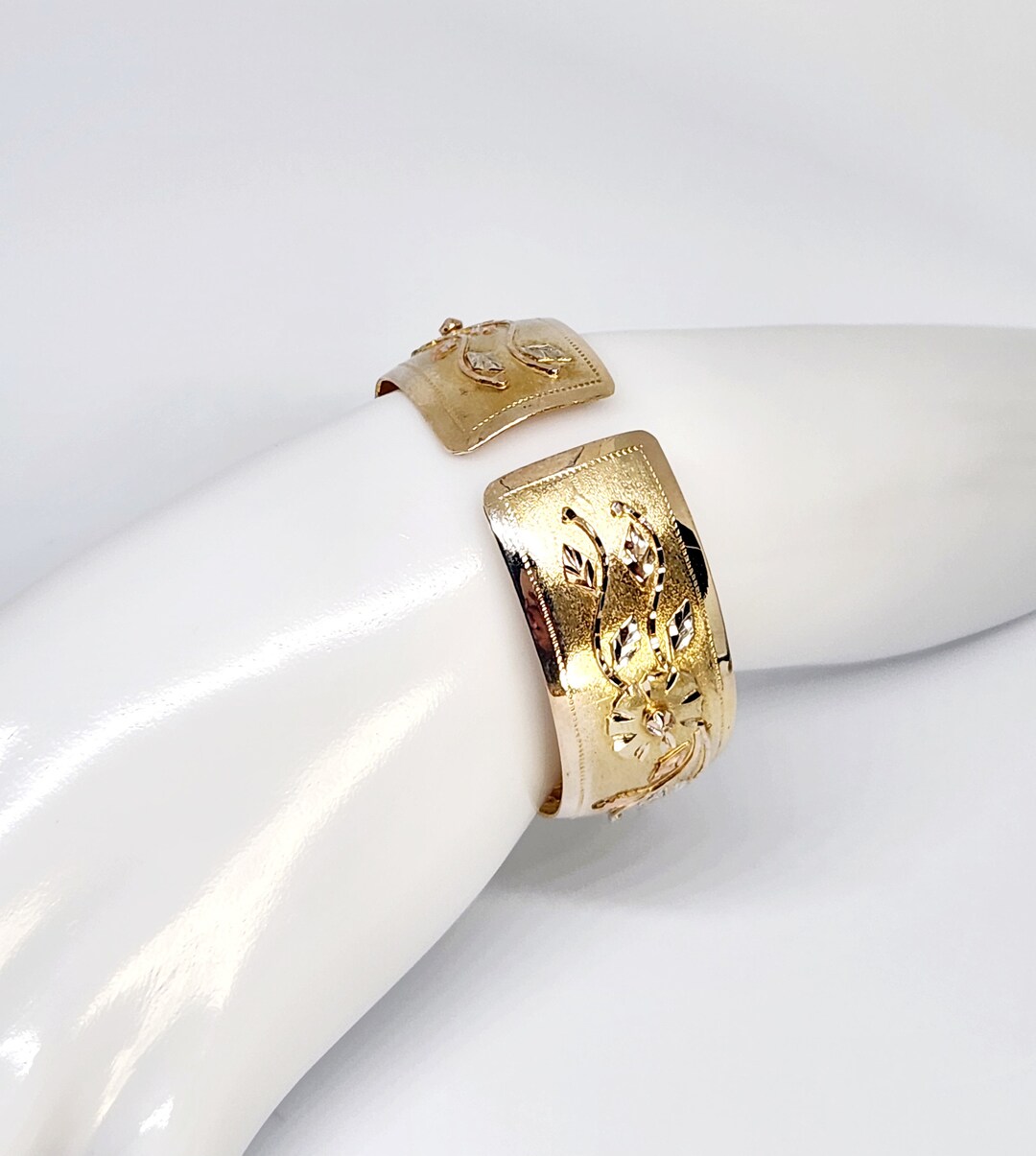 14K Genuine Gold Vintage Bracelet, Solid Gold Bracelet, Hand Crafted by ...