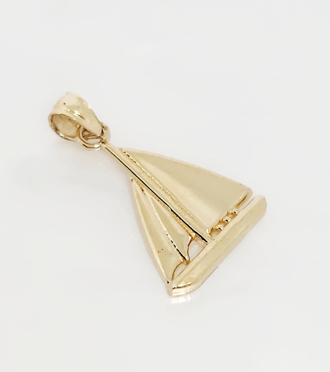 Genuine Gold Sailboat Charm, Gold Boat Charm, Gold Travel Charm, Gold ...