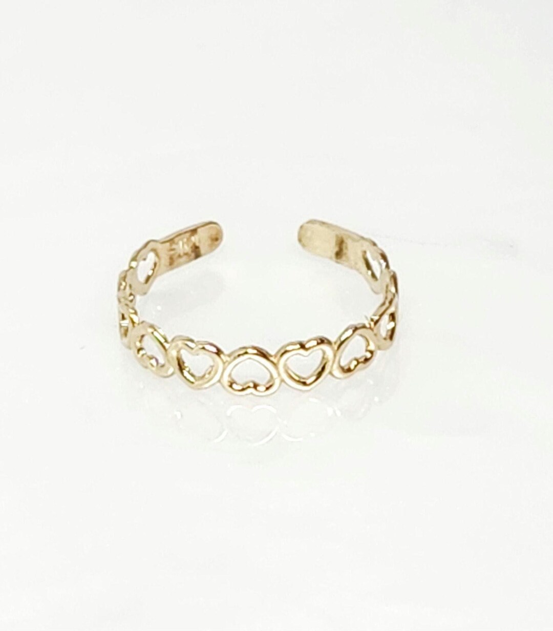 14K Yellow Gold Toe Ring, Gold Midi Ring, Gold Pinky Ring, Dainty Gold ...