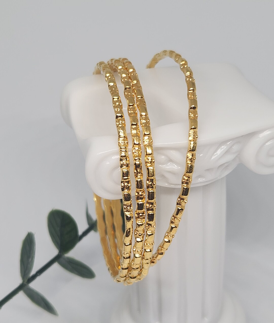 10K Genuine Gold Vintage Bangles, Gold Jingles, Gold Filigree Bangles ...