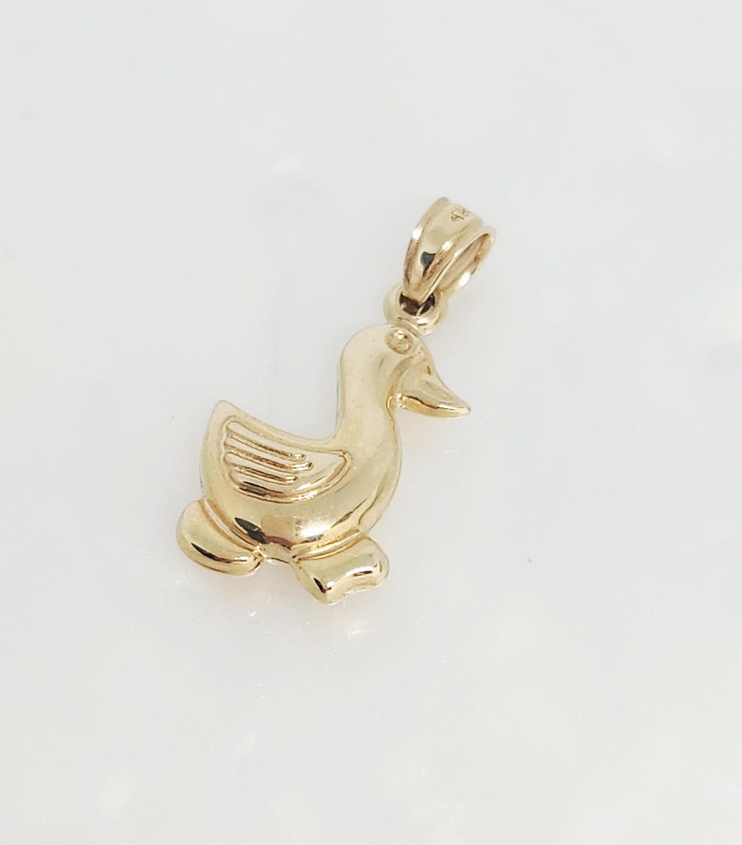 10K Yellow Gold Duck Charm, Gold MINI Duck Charm, Puffy Duck Charm ...