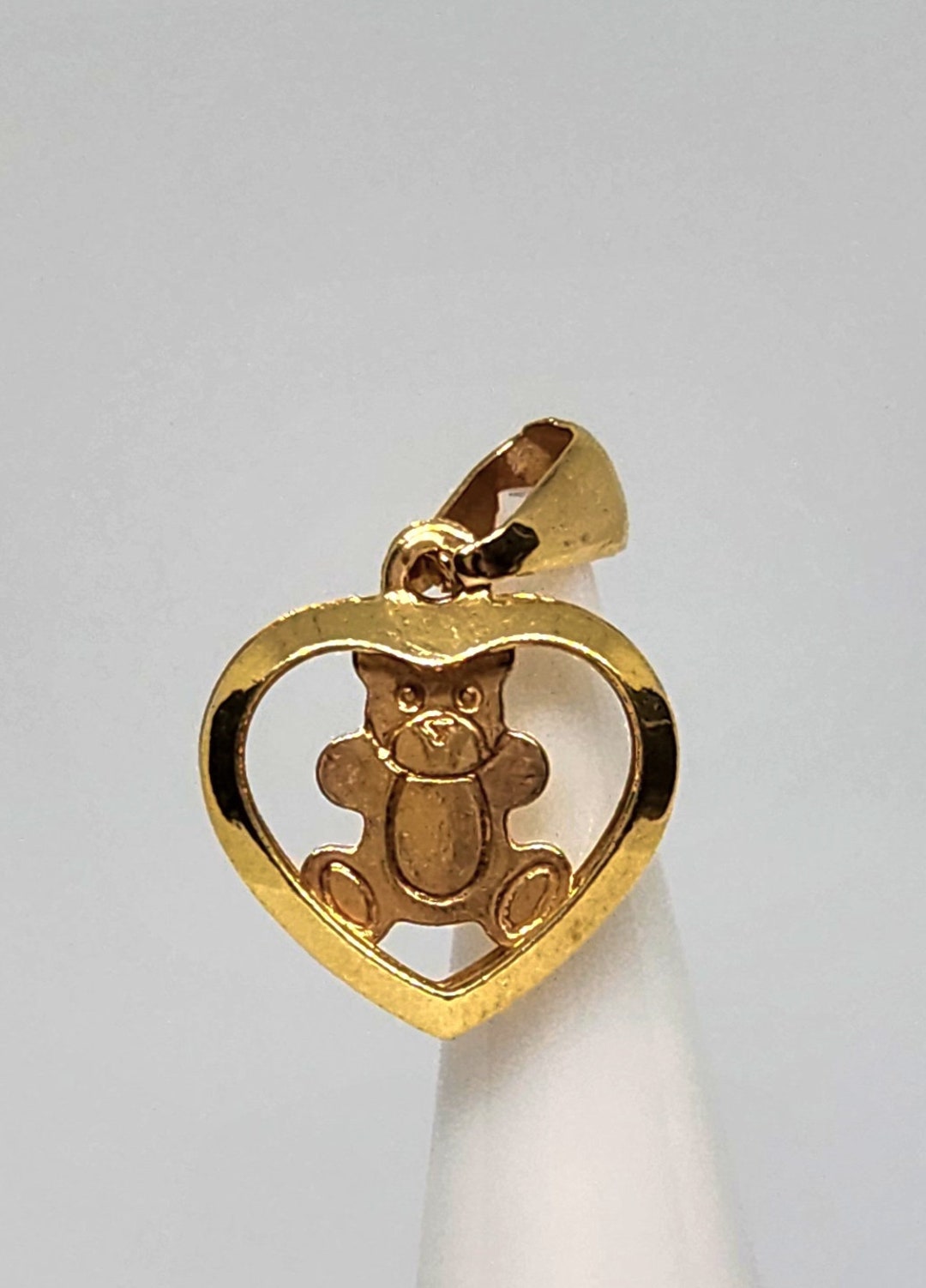 10K Real Gold Teddy Charm/pendant, Gold Teddy Bear, Gold Bear, Gold ...