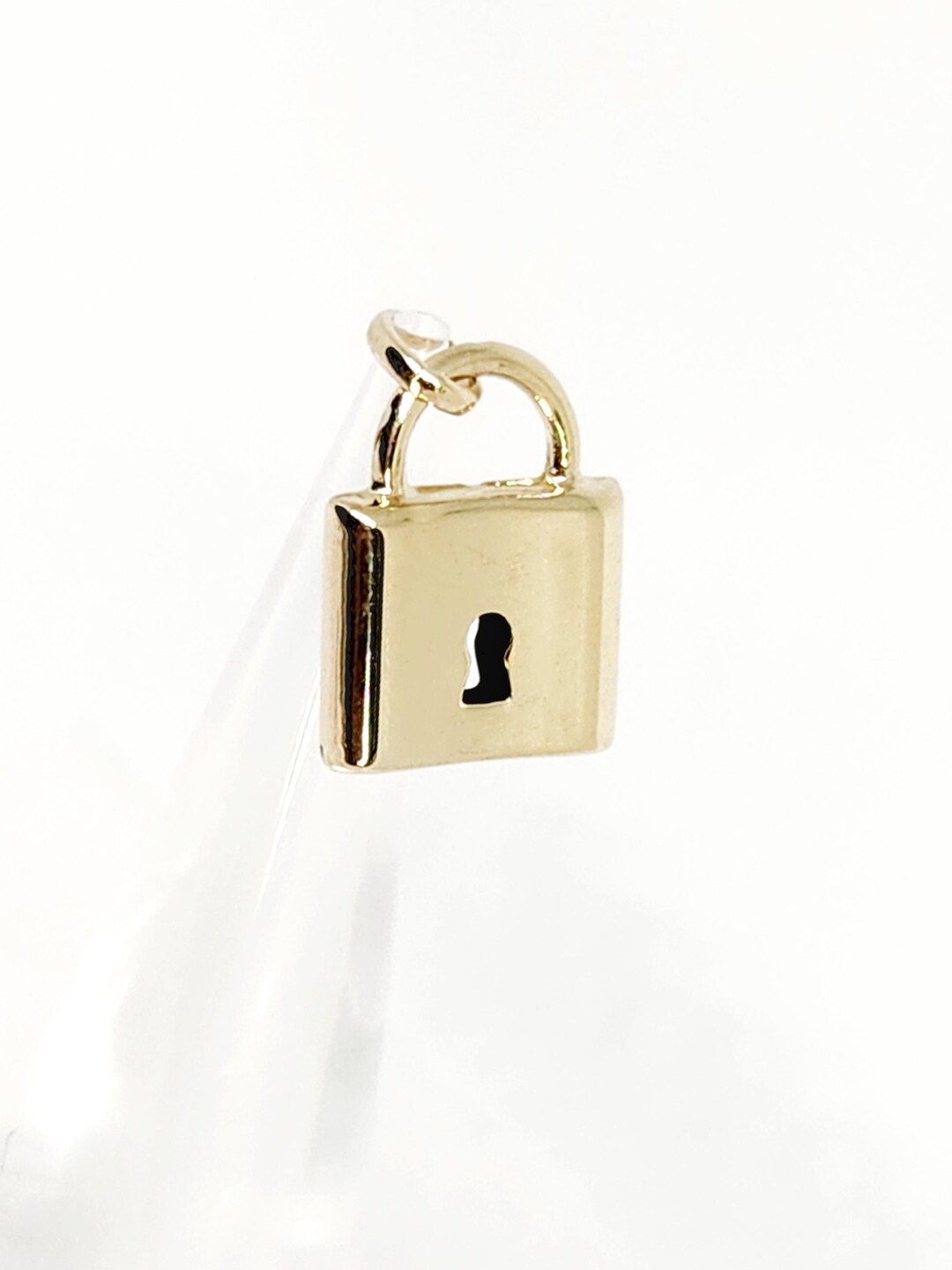 14K Real Gold Padlock, Gold Lock Charm, Gold Double-sided Lock, Gold ...
