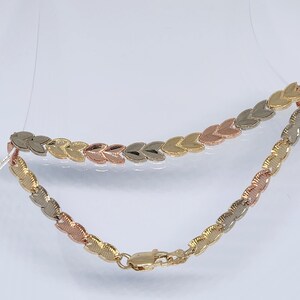 14K Genuine Gold Specialty Bracelet, Gold Leaf Pattern Bracelet, Gold ...