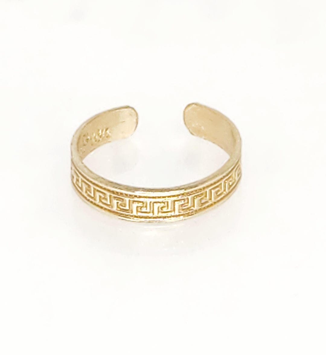 14K Yellow Gold Toe Ring, Gold Midi Ring, Gold Geometric Pattern Ring ...