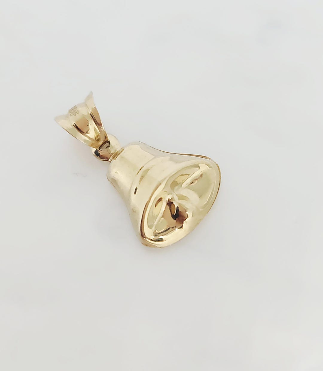 10K Yellow Gold Bell Charm, Gold Wedding Bell Charm, Gold Music Charm ...